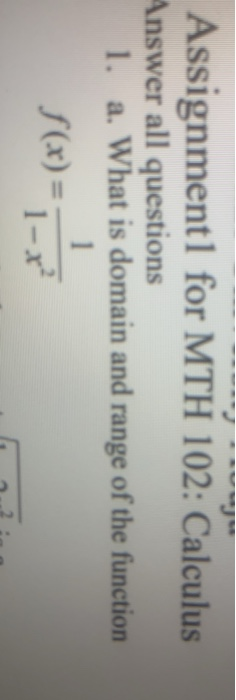 Solved Assignment for MTH 102: Calculus Answer all questions | Chegg.com