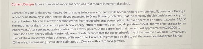 Solved Prepare an incremental analysis to determine if | Chegg.com