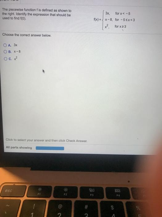 Solved The piecewise function fis defined as shown to the | Chegg.com