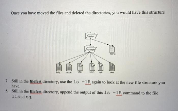 Solved 1. In your home directory, create a directory called | Chegg.com