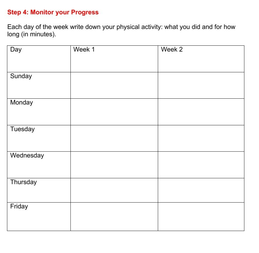 Solved Step 1: Write Your Personal Fitness Goal: A fitness | Chegg.com