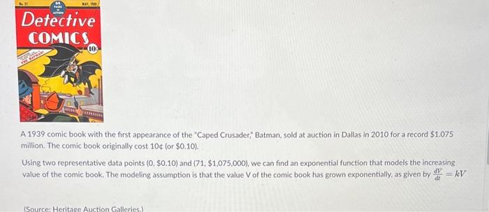 Solved A 1939 comic book with the first appearance of the | Chegg.com