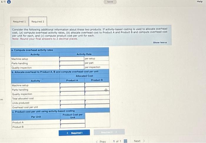 Solved Exercise 4-11 (Algo) Computing product cost per unit | Chegg.com