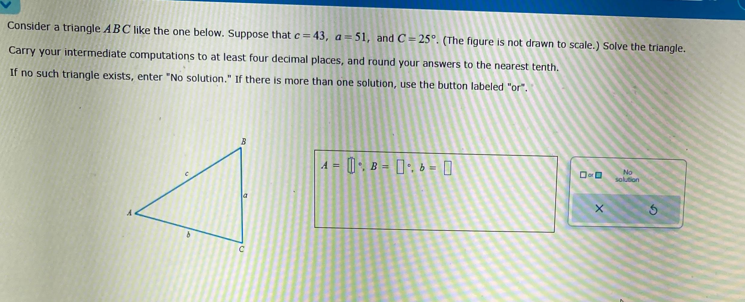 Solved Consider a triangle ABC like the one below. Suppose | Chegg.com
