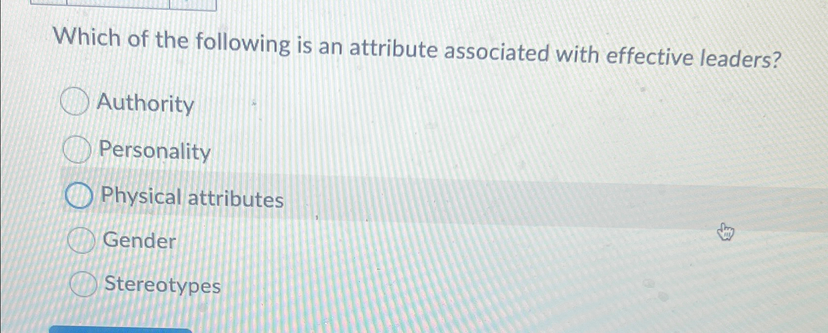 Solved Which of the following is an attribute associated | Chegg.com