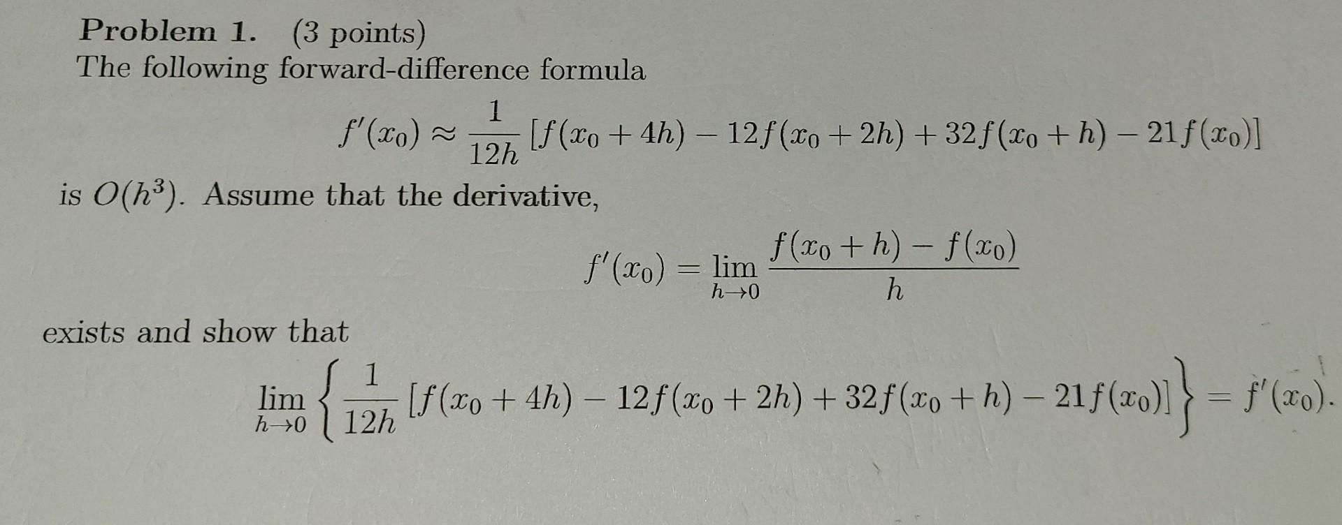 Solved Problem 1. (3 points) The following | Chegg.com