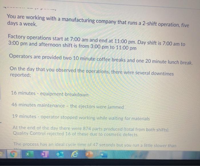 You are working with a manufacturing company that | Chegg.com