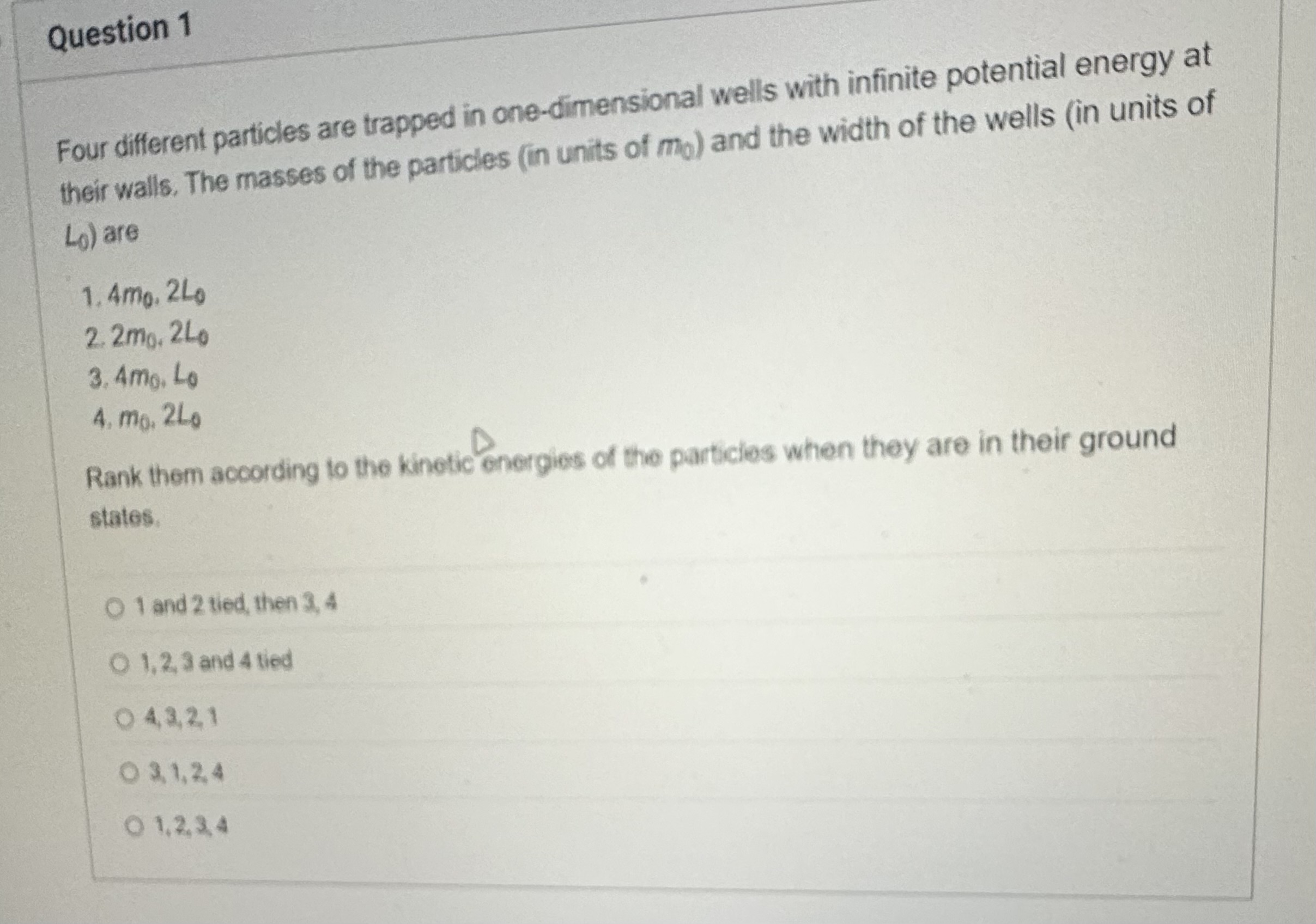 Solved Four different particles are trapped in | Chegg.com
