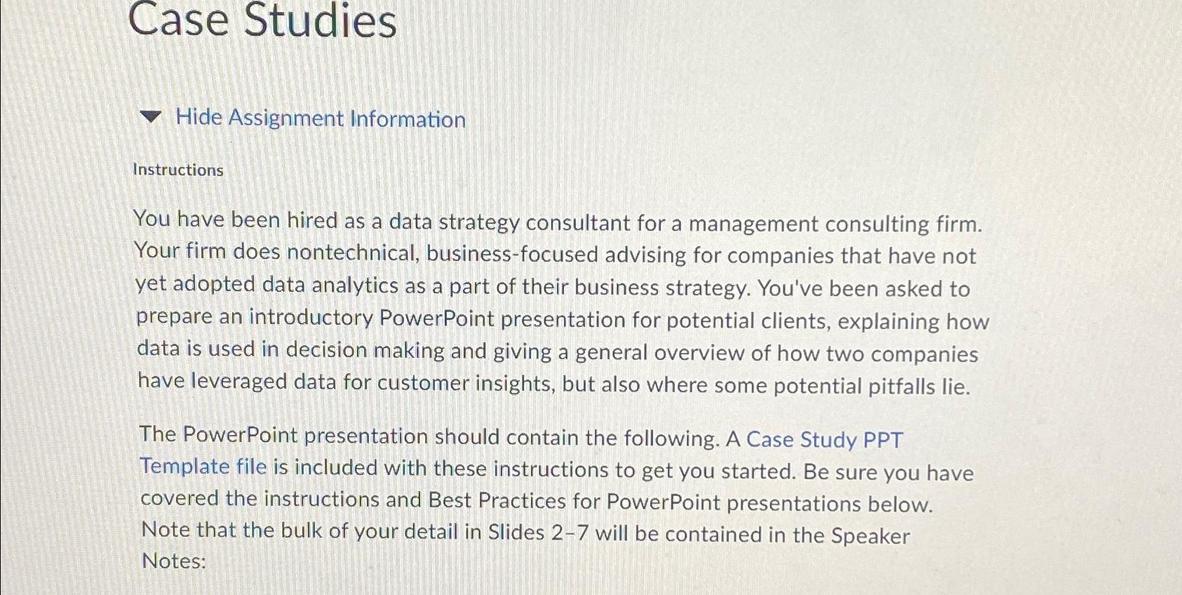 Solved Case StudiesHide Assignment | Chegg.com