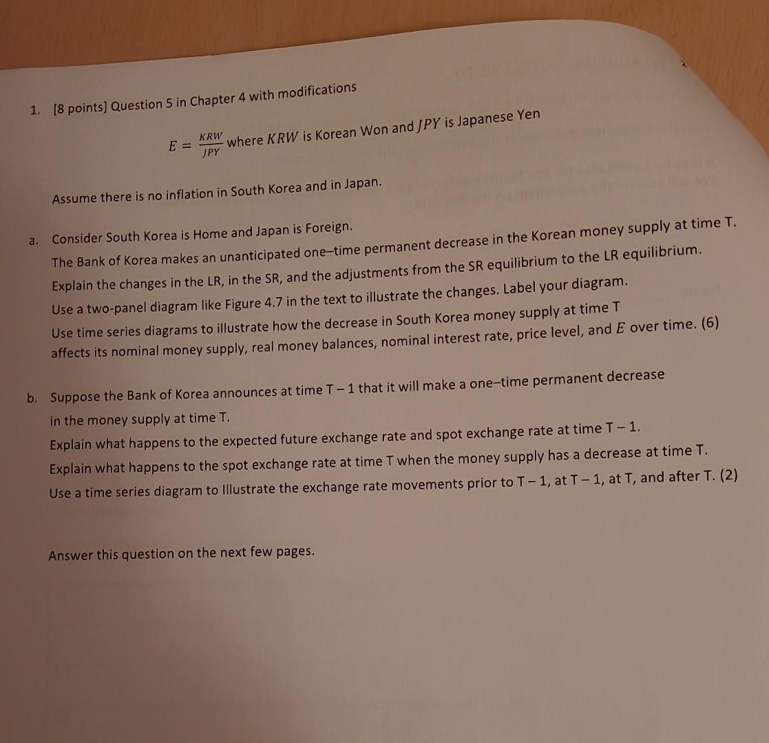 Solved 1. [8 points] Question 5 in Chapter 4 with | Chegg.com