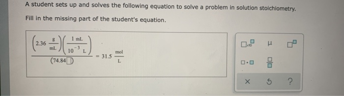 Solved A student sets up and solves the following equation | Chegg.com