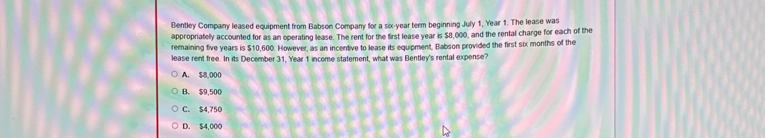 Solved Bentley Company leased equipment from Babson Company | Chegg.com