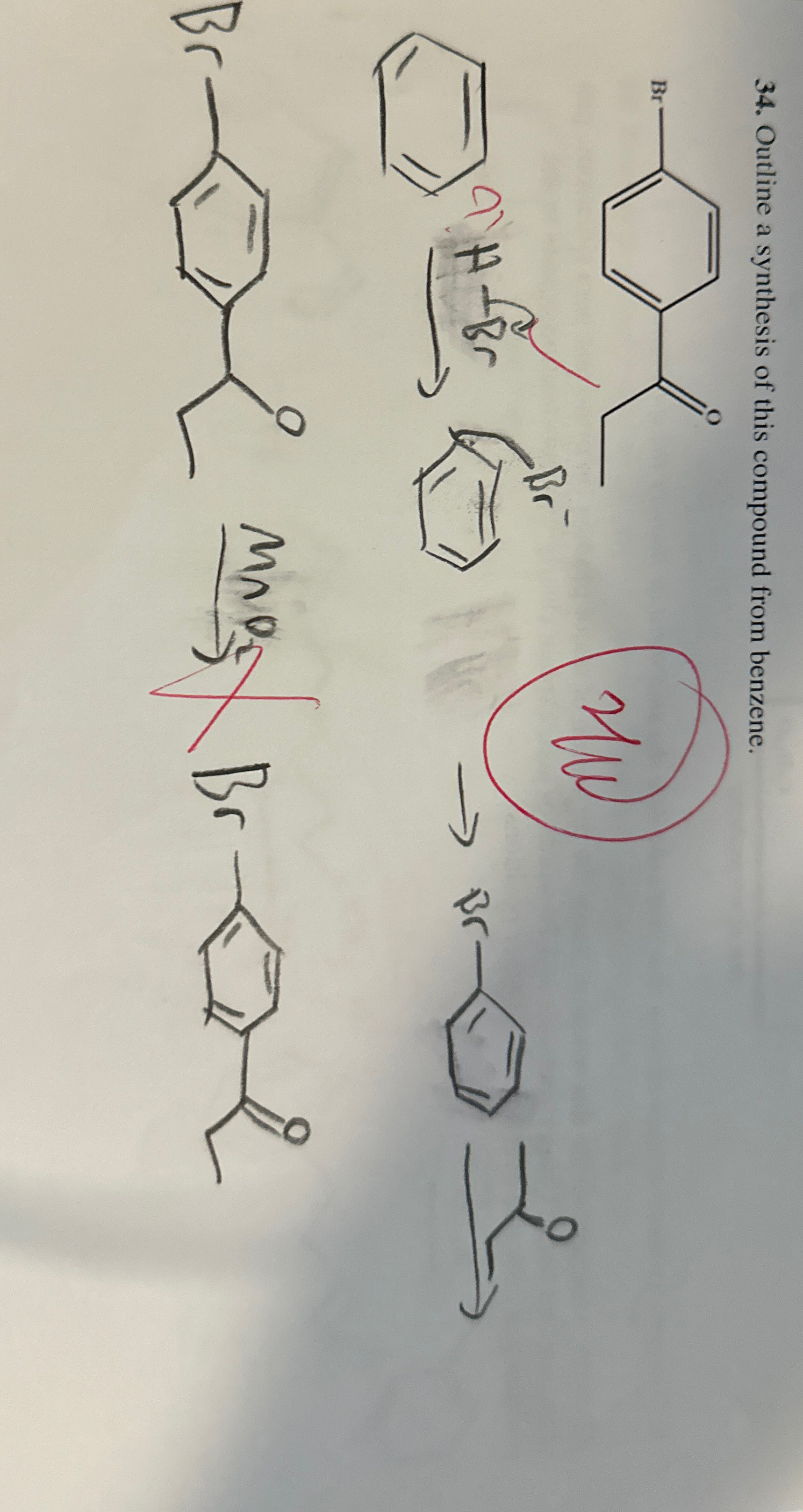 Solved Outline a synthesis of this compound from benzene. | Chegg.com