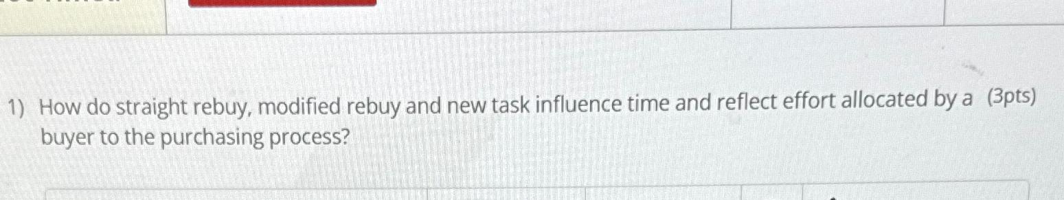 Solved How do straight rebuy, modified rebuy and new task | Chegg.com
