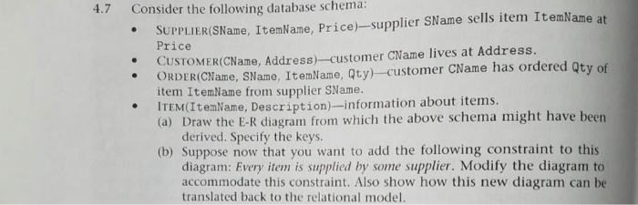 Solved 47 Consider The Following Database Schema 