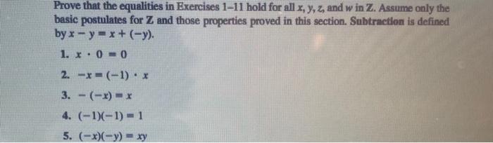 Solved Prove that the equalities in Exercises 1−11 hold for | Chegg.com