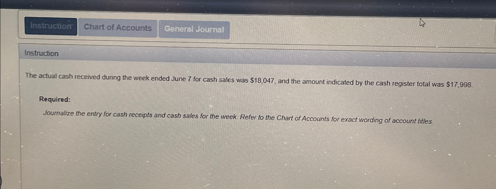 Solved Chart of AccountsInstructionThe actual cash received | Chegg.com