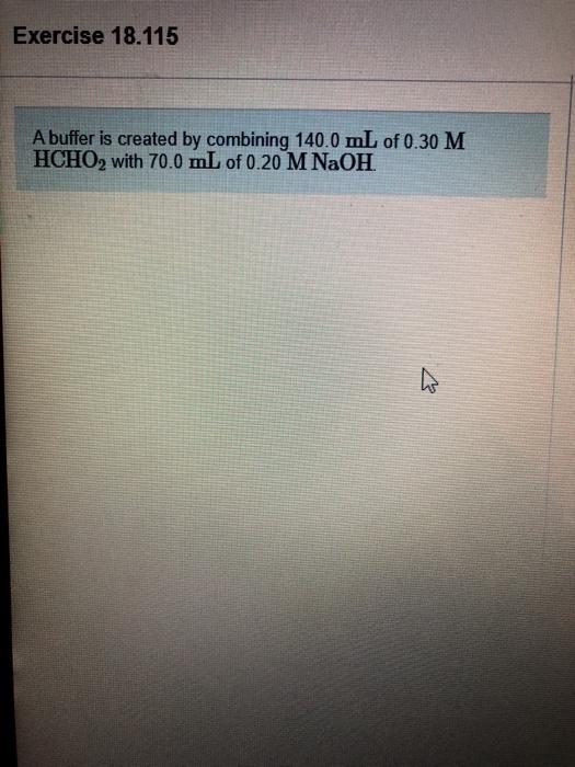 Solved Exercise 18.115 A buffer is created by combining | Chegg.com