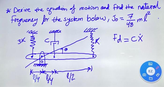 Solved * Derive the equation of motion and find the natural | Chegg.com