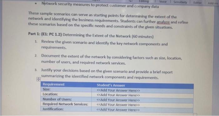 Solved Scenario 1 Small Office Network Extent You Are