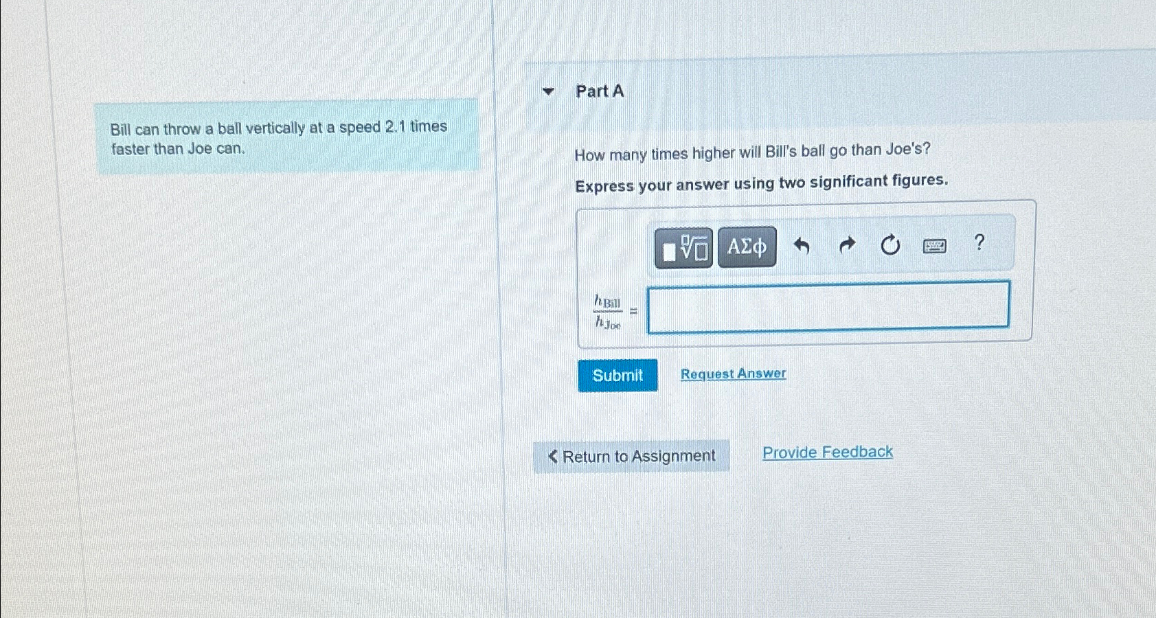 Solved Part ABill can throw a ball vertically at a speed 2.1 | Chegg.com