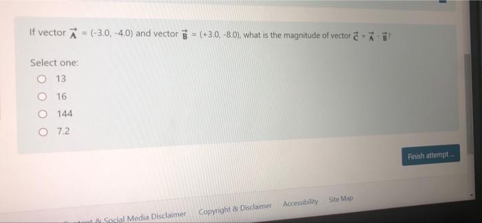 Solved If vector Ã = (-3.0, -4.0) and vector = (+3.0, -8.0), | Chegg.com
