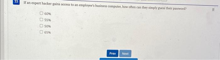 Solved If an expert hacker gains access to an employee's | Chegg.com