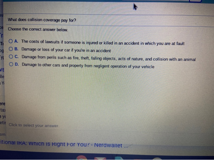 Solved What are the two components of liability coverage and | Chegg.com