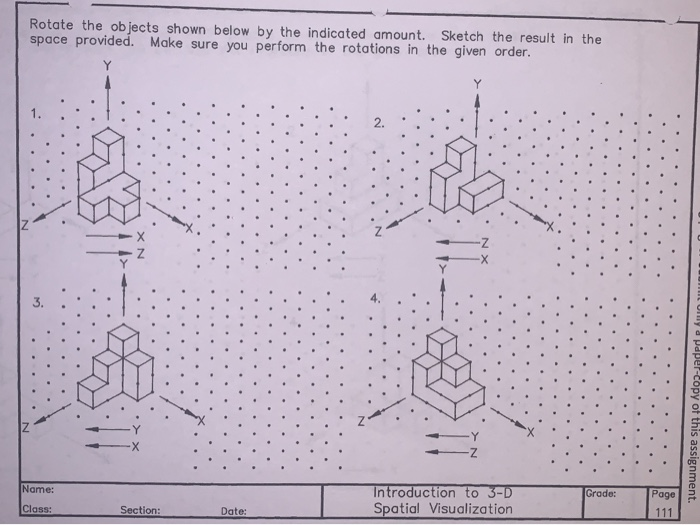 Solved rotate the objects shown below. y the indicated | Chegg.com