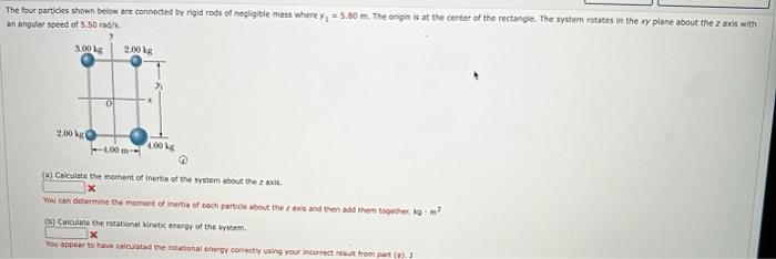 Solved The fout particles shown beloe are conocted by rigid | Chegg.com