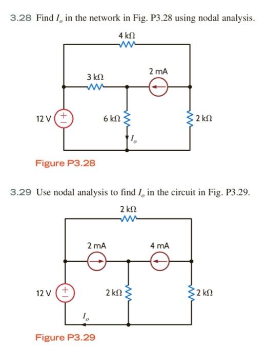 Solved 3.28 Find Io in the network in Fig. P3.28 using nodal | Chegg.com