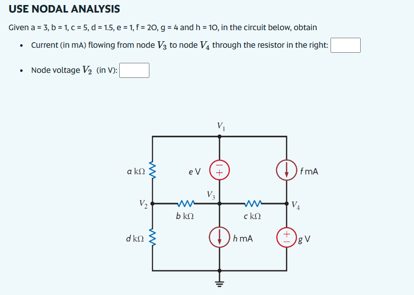Solved USE NODAL ANALYSISGiven | Chegg.com