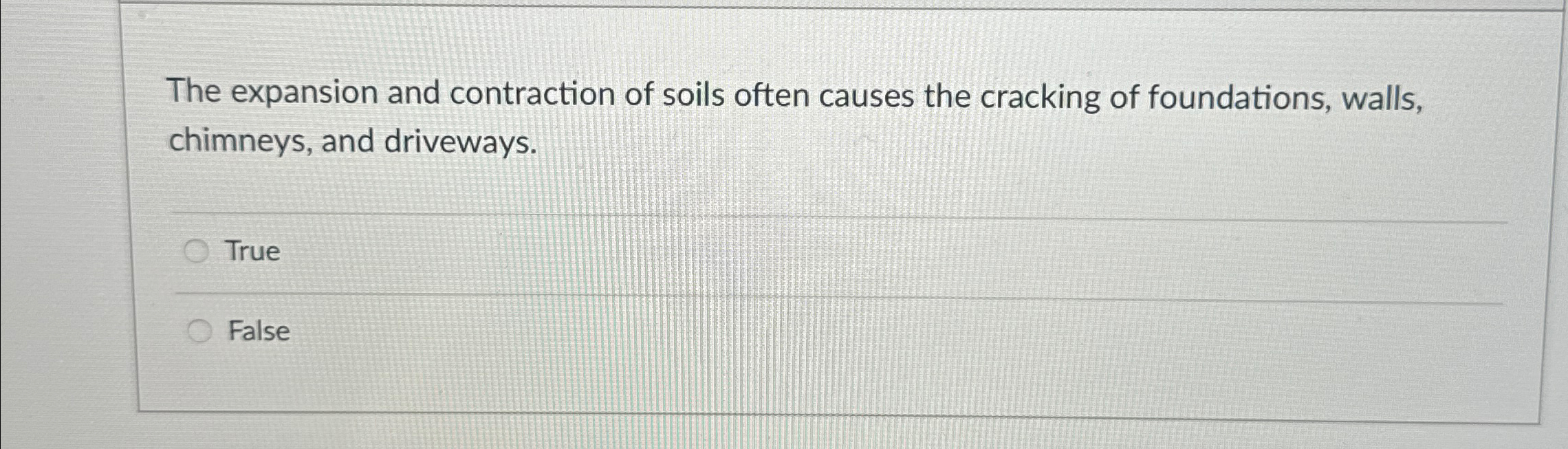 Solved The expansion and contraction of soils often causes | Chegg.com