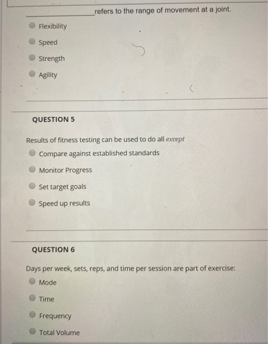 Solved Considerations for Exercise Prescription include all | Chegg.com