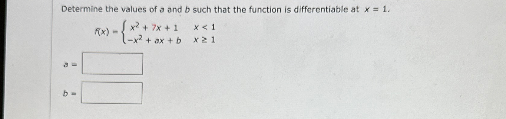 Solved Determine the values of a and b ﻿such that the | Chegg.com