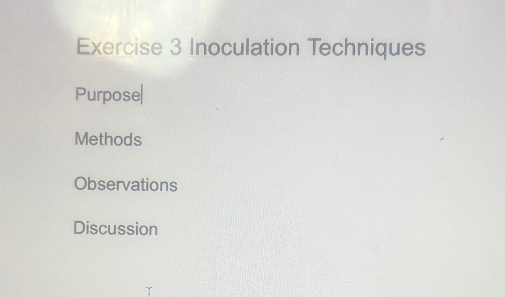 Solved Exercise 3 ﻿Inoculation | Chegg.com