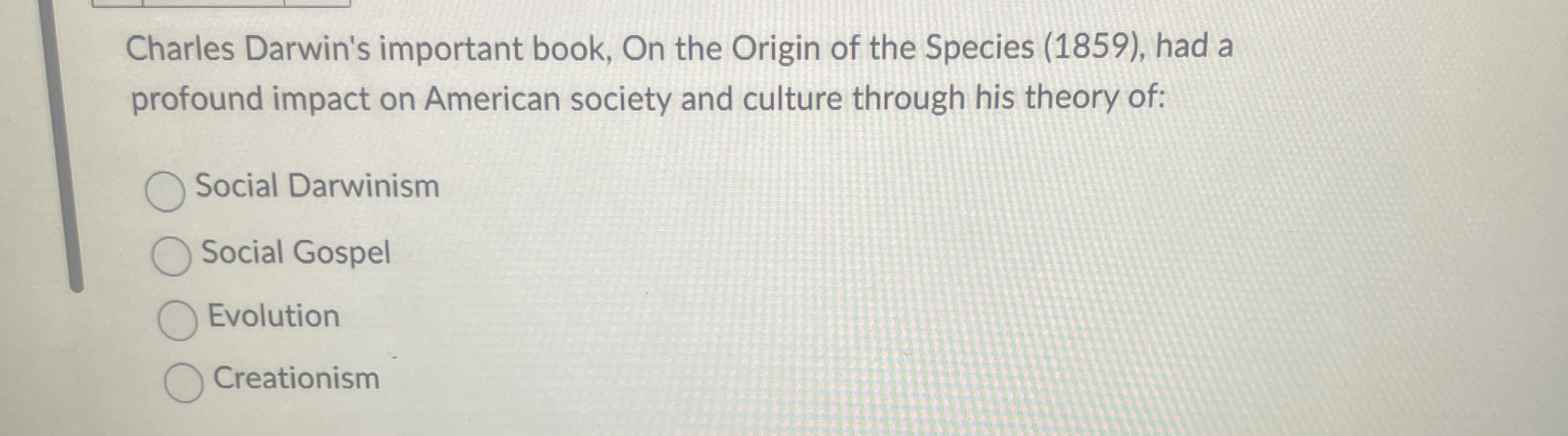 Solved Charles Darwin's important book, On the Origin of the | Chegg.com