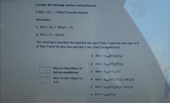 Solved Consider the following reaction and mechanism: | Chegg.com