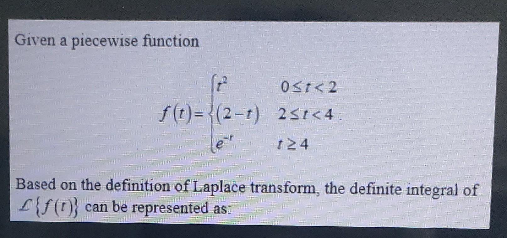 Solved Given a piecewise function | Chegg.com