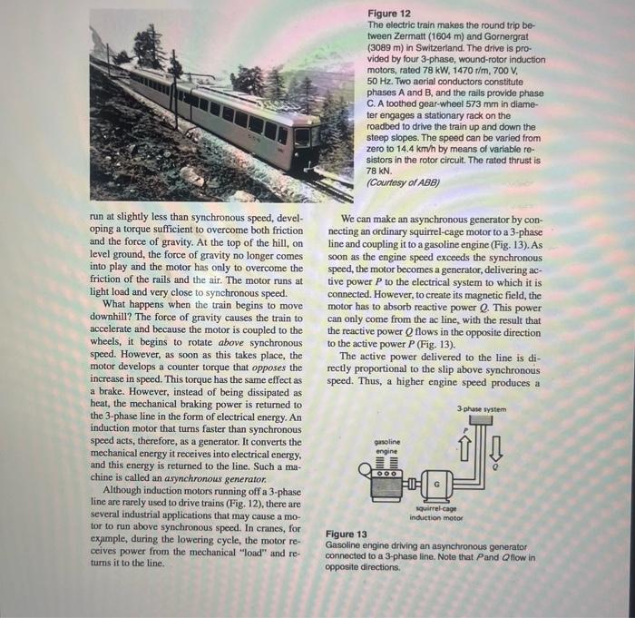Figure 12 The electric train makes the round trip | Chegg.com
