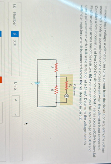 Solved In measuring a voltage, a voltmeter uses some current | Chegg.com