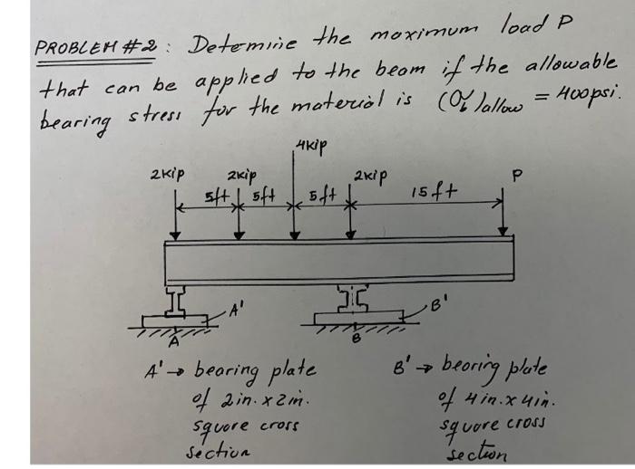 Solved PROBLEM\#2: Detemirie the maximum load P that can be | Chegg.com