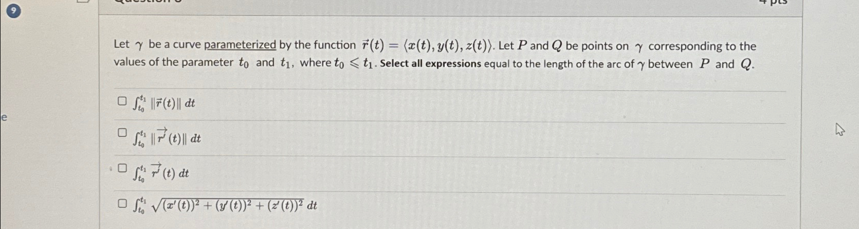 Solved Let γ ﻿be a curve parameterized by the function | Chegg.com