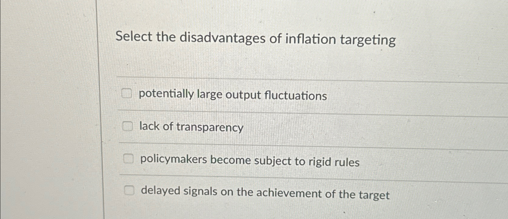 Solved Select the disadvantages of inflation | Chegg.com