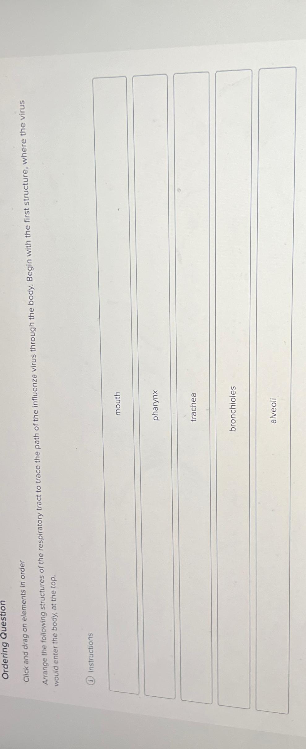 Solved Ordering QuestionClick and drag on elements in | Chegg.com