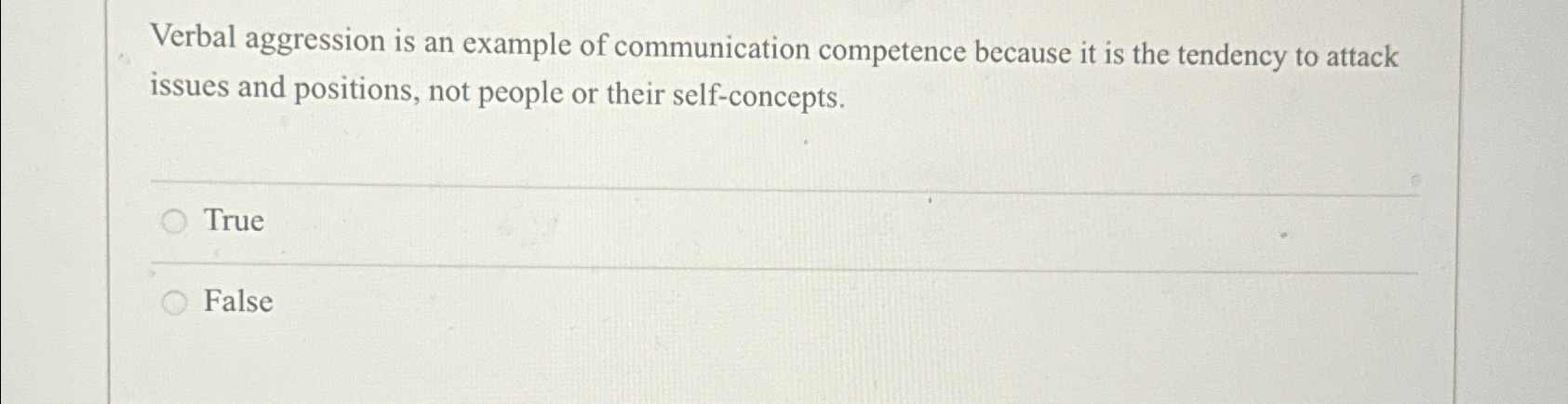 Solved Verbal aggression is an example of communication | Chegg.com