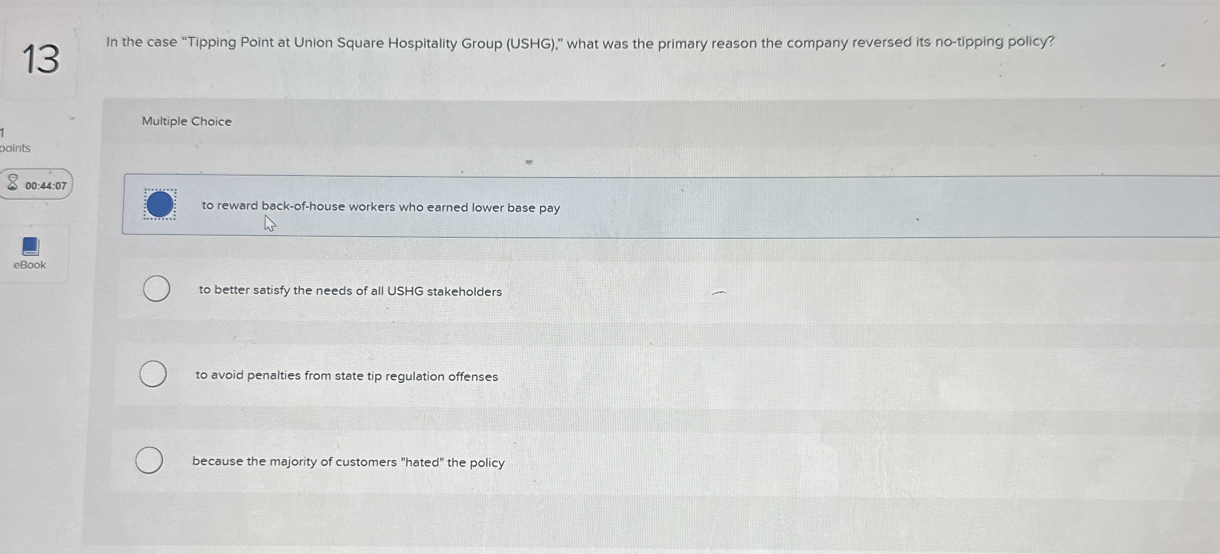 Solved 13 ﻿In the case "Tipping Point at Union Square | Chegg.com