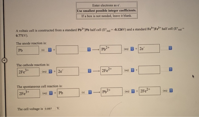 Solved Enter electrons as e. Use smallest possible integer | Chegg.com