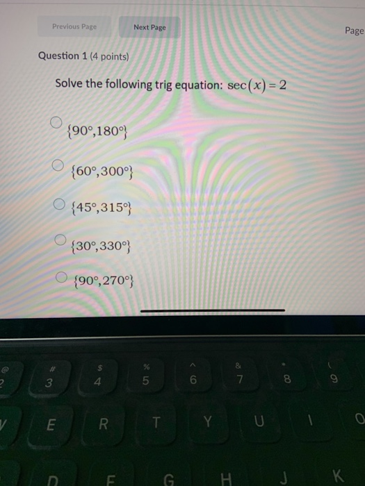 Solved Previous Page Next Page Page Question 1 (4 points) | Chegg.com