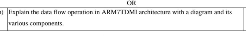 Solved OR Explain the data flow operation in ARM7TDMI | Chegg.com